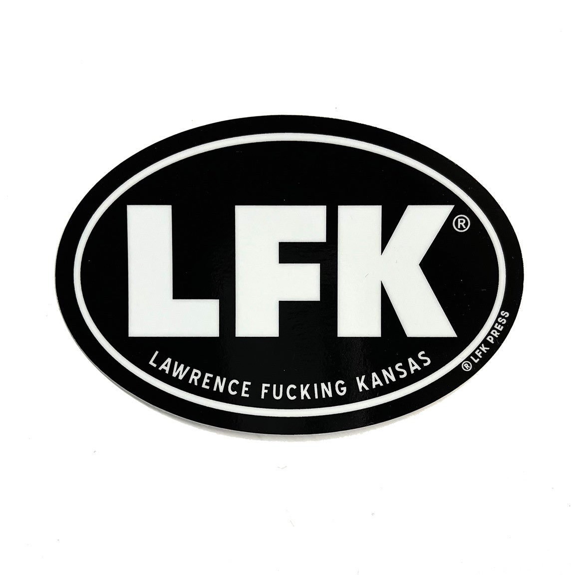 Oval LFK Words Sticker in Black | LFK PRESS
